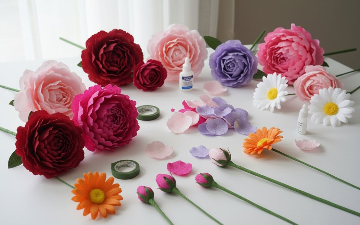 Activități cu hârtie creponată: 5 idei creative pentru copii - flori ...